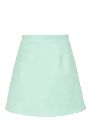 Patou Tweed Mini Skirt - Green