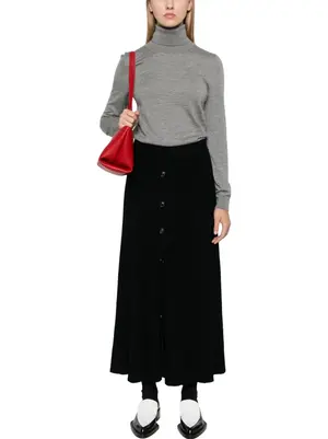 Eric Bompard Buttoned Maxi Skirt - Black