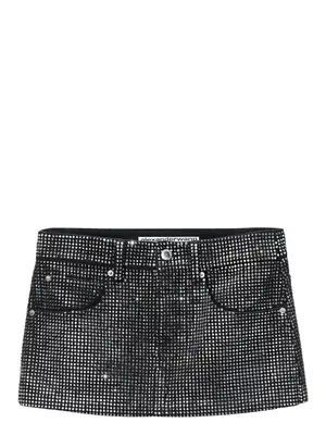 Alexander Wang Crystal-embellished Mini Skirt - Black