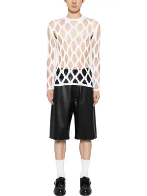 BLACK COMME DES GARÇONS Open-knit Mesh Jumper - White
