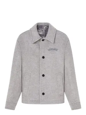 Versace Wool-blend Blouson Jacket - Grey