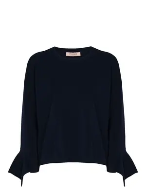 TWINSET Ruffled Crew-neck Sweater - Blue