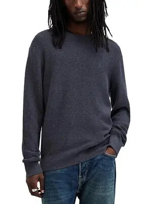ALLSAINTS Crewneck Waffle Sweater - Smith Blue