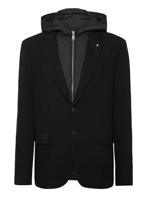BILLIONAIRE Layered Virgin Wool Blazer - Black