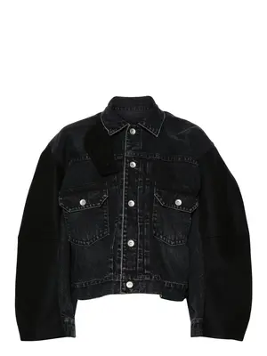 Sacai Panelled Denim Jacket - Black