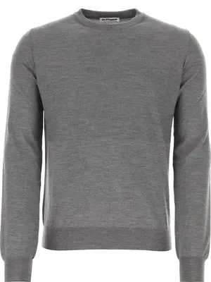 JIL SANDER Round-neck Virgin Wool Sweater - Grey