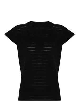 Issey Miyake Mesh Knitted Top - Black