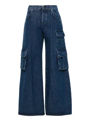 Off-White Wide-leg Cargo Jeans - Blue