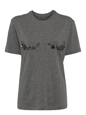 JNBY Crystal-Embellished T-Shirt Grey
