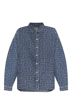 Kenzo Weave Loose Japanese Denim Shirt - Blue