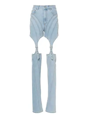 MUGLER Cut-out Skinny Jeans - Blue