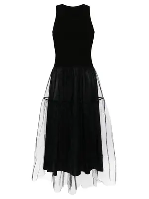 JNBY Tulle-inserts Midi Dress - Black