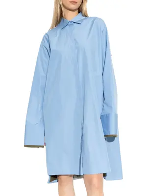 Loewe Logo-embroidered Shirt Dress - Blue