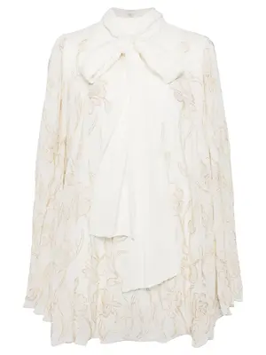 Costarellos Floral-embroidered Mini Dress - White