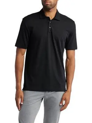 BOSS Press Lyocell & Cotton Polo Black
