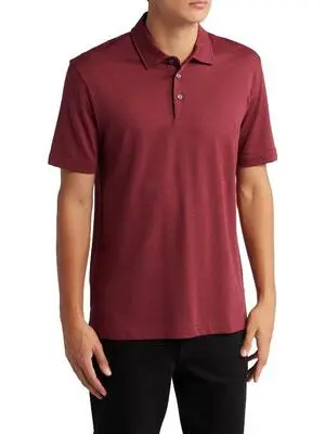 BOSS Press Lyocell & Cotton Polo Dark Red