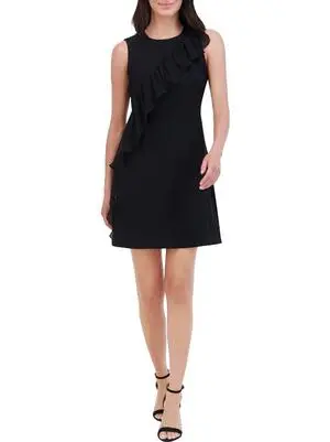 Eliza J A-line Ruffle Dress - Black