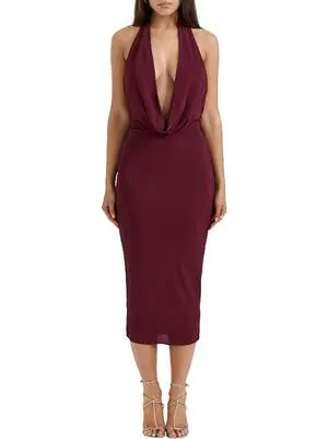 House Of Cb Florentina Halter Minidress - Port Royale