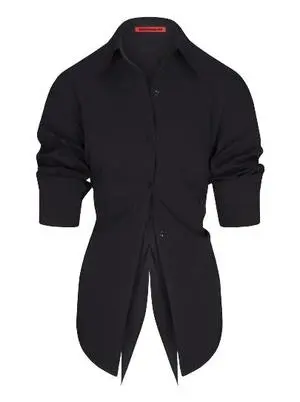 SIMONMILLER Loch Poplin Button-up Shirt - Black