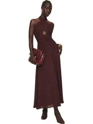 REFORMATION Reformation Cari Dress Mahogany