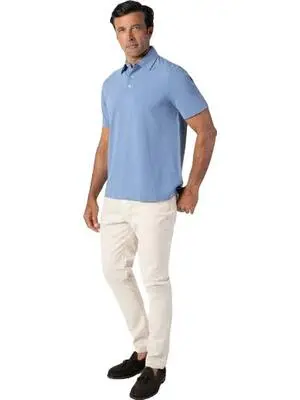 Robert Talbott Walker Short Sleeve Polo - Legacy Blue