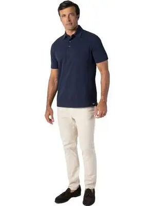Robert Talbott Walker Short Sleeve Polo - Navy