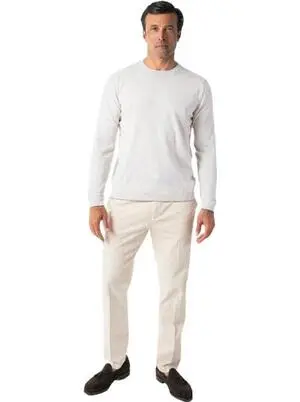 Robert Talbott Keaton Crewneck Sweater - Oatmeal With Gray Tipping
