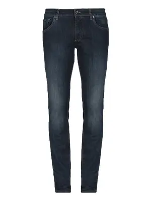 Dolce & Gabbana Tapered Jeans With Leather Trims - Blue