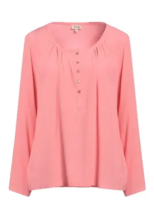 HER SHIRT HER DRESS Crepe Top - Pink
