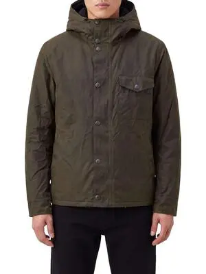Barbour Waxed Cotton Hooded Jacket - Olive