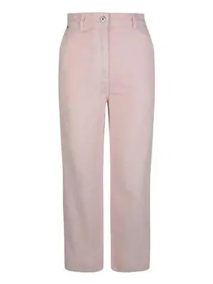 Burberry Logo-patch Straight-leg Jeans - Pink