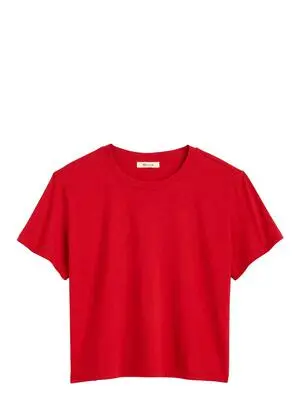 Madewell Boxy Crop Tee - Crimson