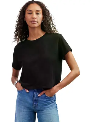 Madewell Boxy Crop Tee - Jet Black