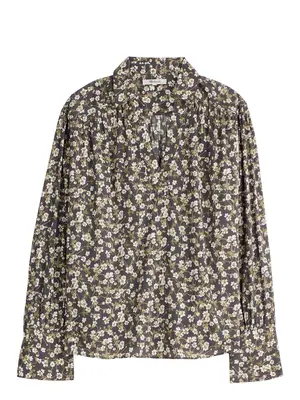 Madewell Floral Popover Shirt - Dark Pavement