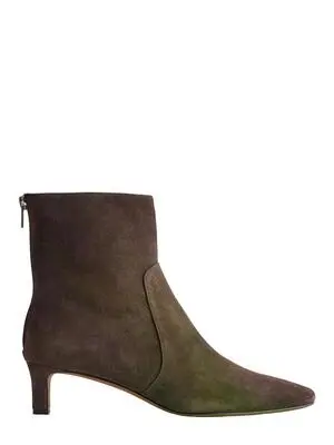 Madewell Mw The Dimes Suede Kitten-heel Boots - Dark Roast