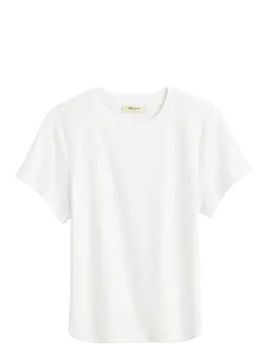 Madewell Generative Cotton Ribbed Crewneck Tee - Eyelet White