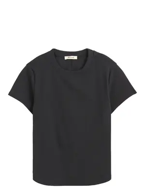 Madewell Generative Cotton Ribbed Crewneck Tee - Jet Black