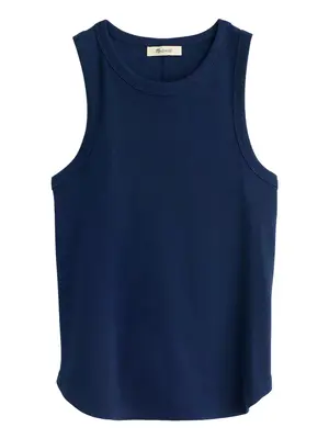 Madewell Cotton Ribbed Cutaway Tank True Midnight