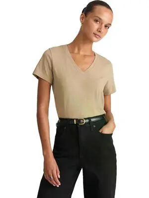 Madewell The Easy Crop V-neck Tee - Wet Stone