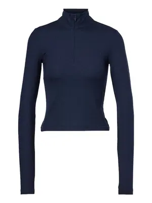 Tory Burch Cropped Jacquard Top - Blue