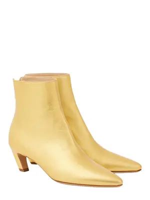 Gabriela Hearst Clayton Leather Ankle Boots - Gold