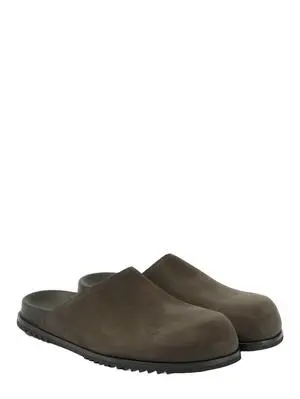 Rick Owens Granola Leather Slides - Brown