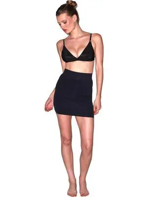 FLEUR DU MAL Micro Jersey Slip Skirt - Black