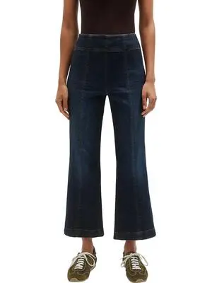 ME+EM Kick Flare Crop Travel Jean - Dark Wash
