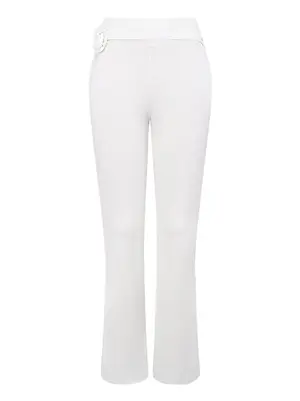 MISTRESS ROCKS Floral-embellished Flared Trousers - Ivory