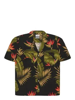 Rhude Snap Hawiian Shirt /green - Black