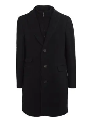 Pal Zileri Wool Overcoat - Black