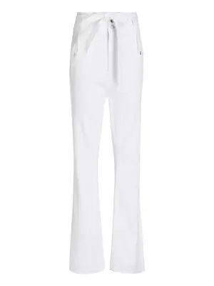 Veronica Beard High-rise Bootcut Jeans With Belt - White