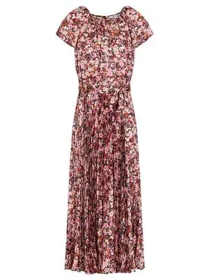 DEREK LAM 10 CROSBY Derek Lam 10 Crosby Floral Print Pleated Midi Dress