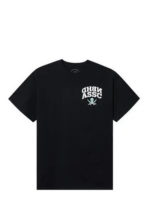 ANTI SOCIAL SOCIAL CLUB X Neighborhood Reverse Blue Logo Tee Shirt - Black